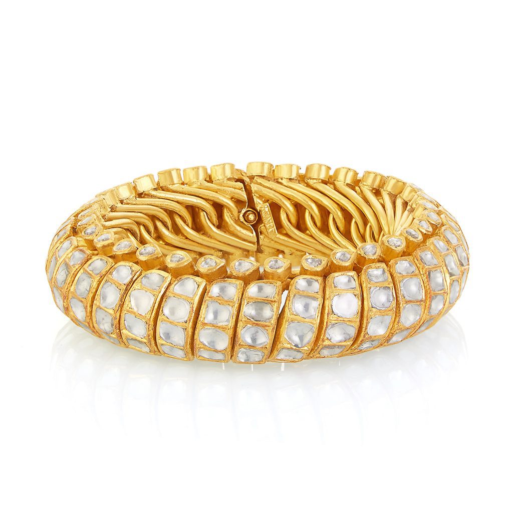 Signature Polki Jadau Big Sankhla Bangle - Jaipur Jewels