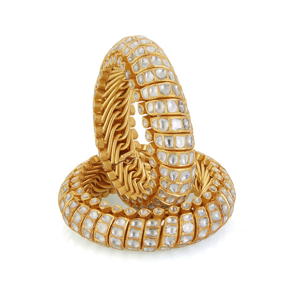 Signature Polki Jadau Big Sankhla Bangle - Jaipur Jewels