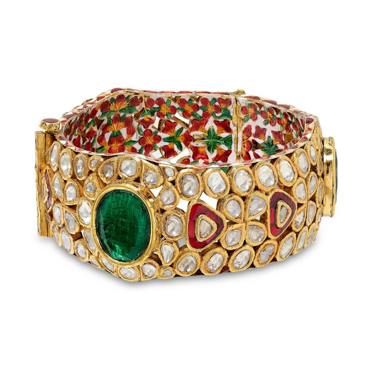 Signature Polki Jadau Sankhla Bangle - Jaipur Jewels