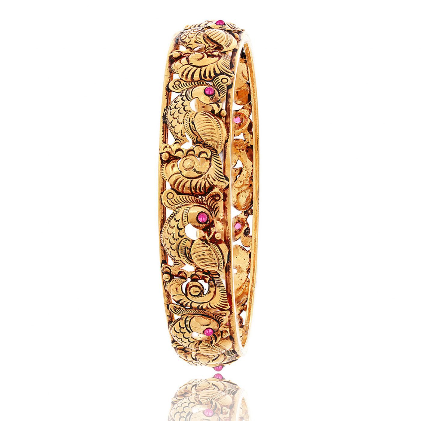 Signature Polki Jadau Sankhla Bangle - Jaipur Jewels
